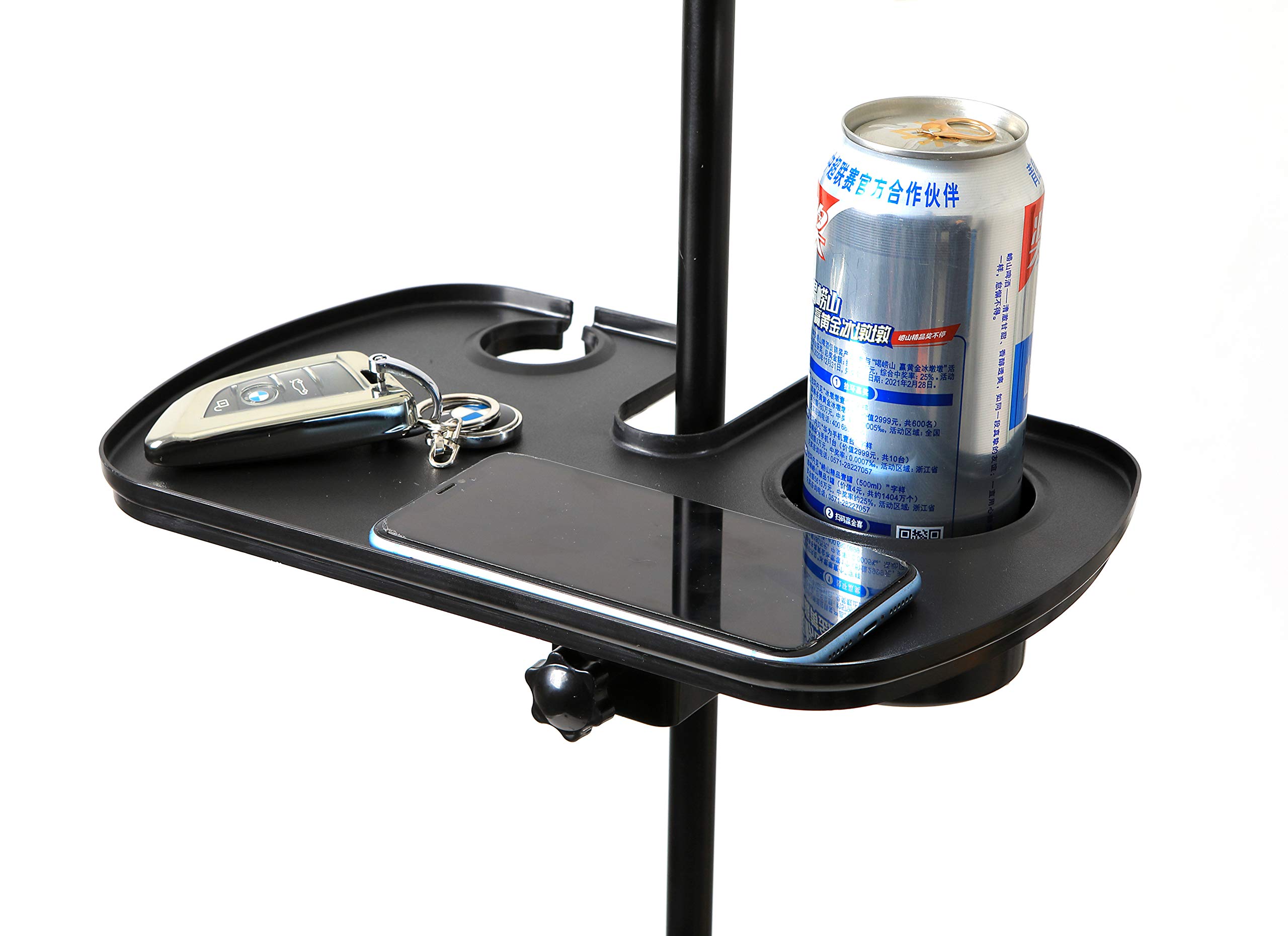 Auhafaly Plastic Microphone Stand Tray Stage Concert Performance Vocal Guitar Accessory with Drink Holder and Microphone Holder (Deluxe)