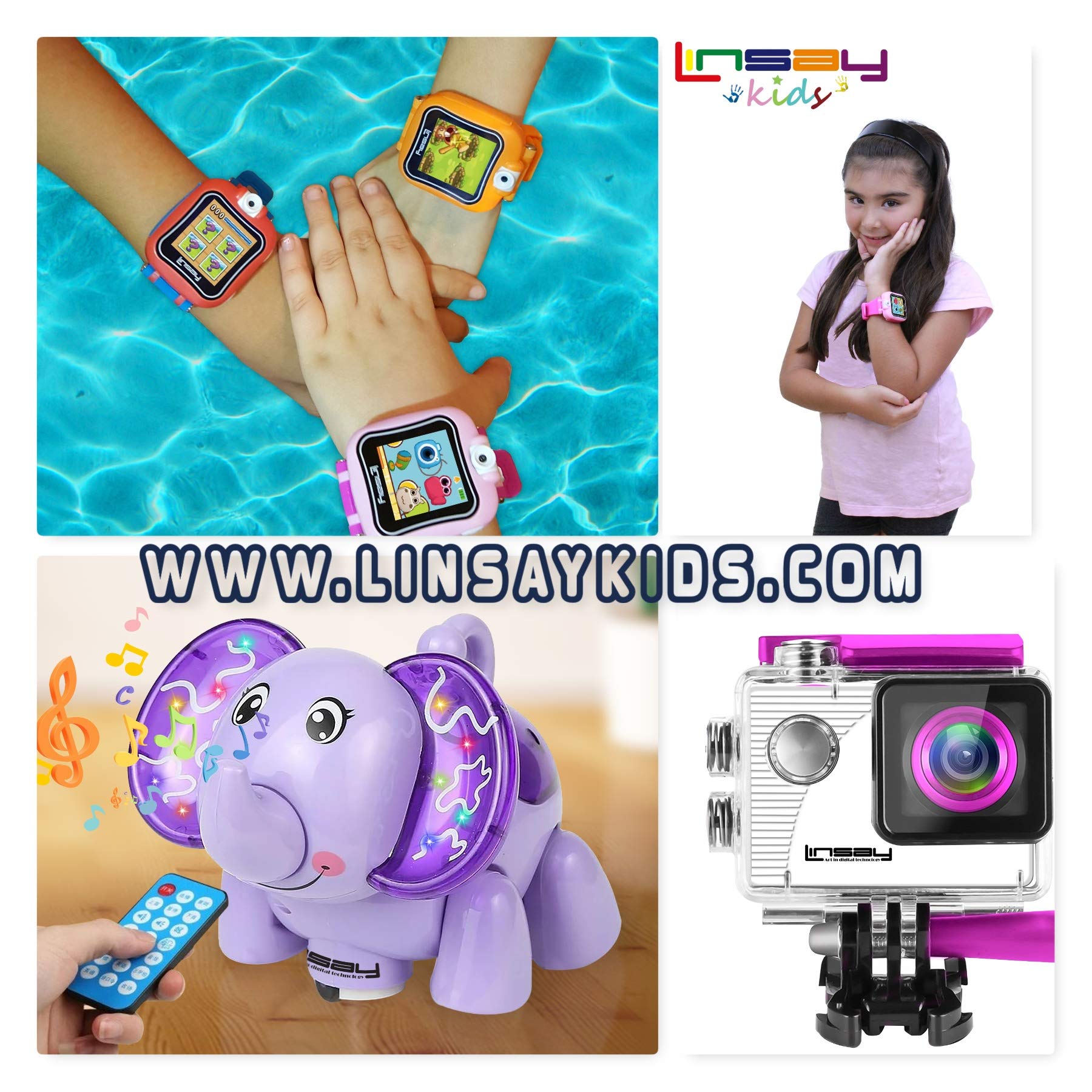 LINSAY 7" Kids Funny Tablet HD Screen Quad Core Bundle with Red Kids Defender Case Ultra-Protection - Camera Newest Android Operation System Thousands of Free Kids Applications. Google Certified