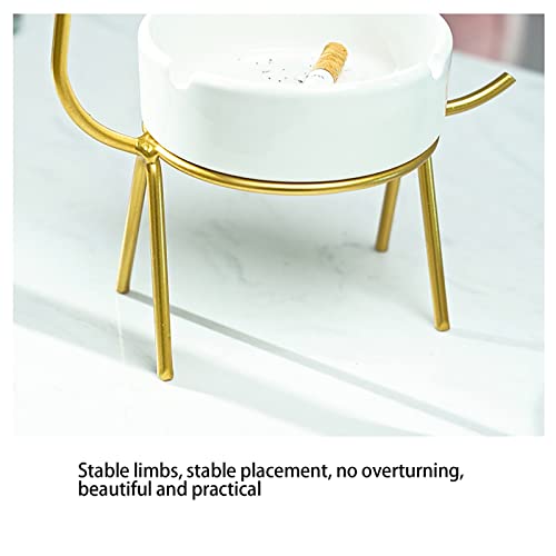 Ashtrays, Metal Deer Ashtray Holder for Smokers, Ceramic Ashtray for Cigarettes, Fashion Ash Tray for Home Office, Smoking Ashtray for Indoor and Outdoor Use