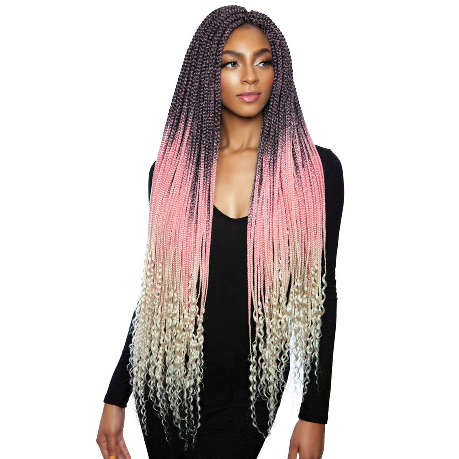 MULTI PACK DEALS! Mane Concept Synthetic Hair Crochet Braids 3X Pre-Stretched Ivy Box Braid 32" (1-PACK, T1BBUG350)