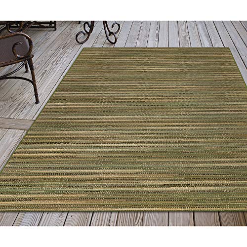 Liora Manne Indoor/Outdoor Rug, 6'6" x 9'4", Stripes Green