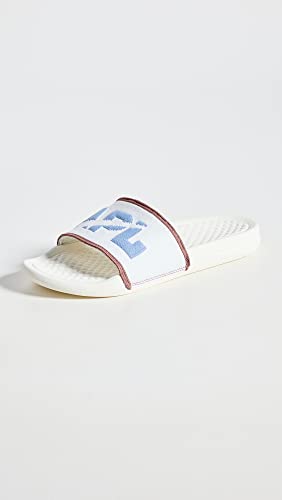 APL: Athletic Propulsion Labs Women's Big Logo Techloom Slide, Ivory/ForgedBlue/Beachwood, 8 Medium US