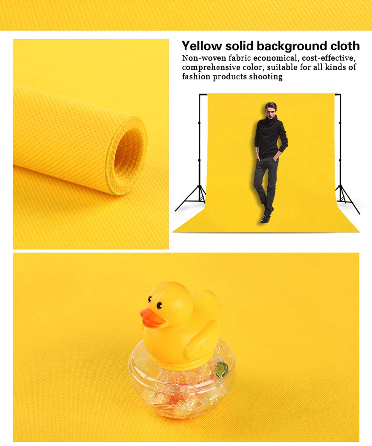 LYLYCTY 5x7ft Photography Studio Non-Woven Backdrop Yellow Backdrop Solid Color Backdrop Simple Background