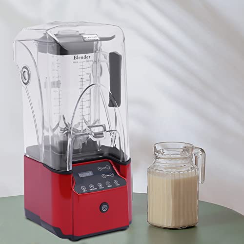 Commercial Blenders Fruit Juicer Smoothie Maker Mixer with Soundproof Cover Intelligent Touch Screen Ice Crusher for Frozen Drinks Smoothies 2.2L Heavy Duty