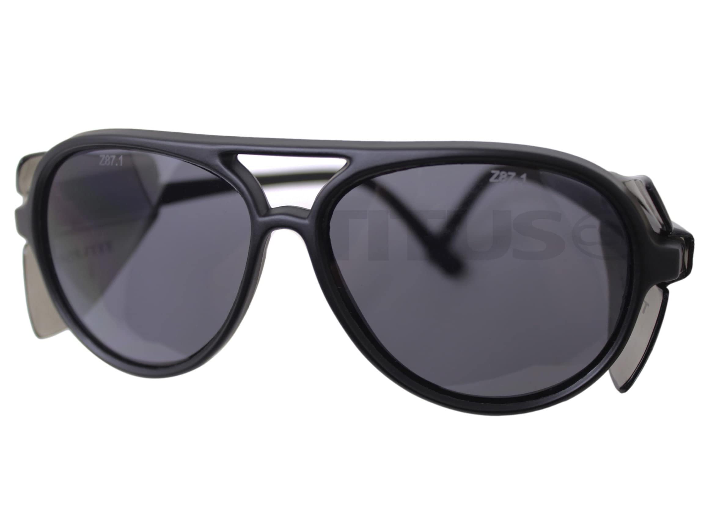 TITUS G35 Retro Aviator Z87 Sunglasses Eye Protection w/Side Shield Motorcycle Shooting DOT ANSI CE Approved Safety Glasses (Vermillion)