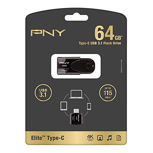 PNY P-FD64GTBAT4TC31-GE Elite Type-C USB Type-C 3.1 Gen 1, Up to 130MB/S, 64 GB