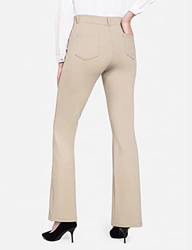 BALEAF Womens Yoga Dress Pants, Bootcut Stretchy Work Slacks Business Casual Pull on Office Trousers with Pockets 31", B Khaki Bootcut, X-Large