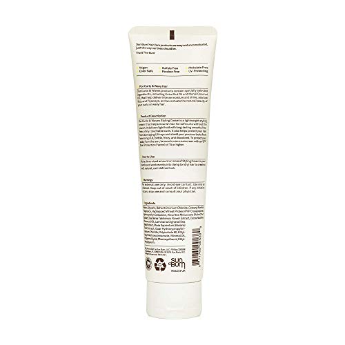 Sun Bum Curls Styling Cream | Vegan and Cruelty Free Moisturizing Hair Treatment for Wavy and Curly Hair | 5 oz