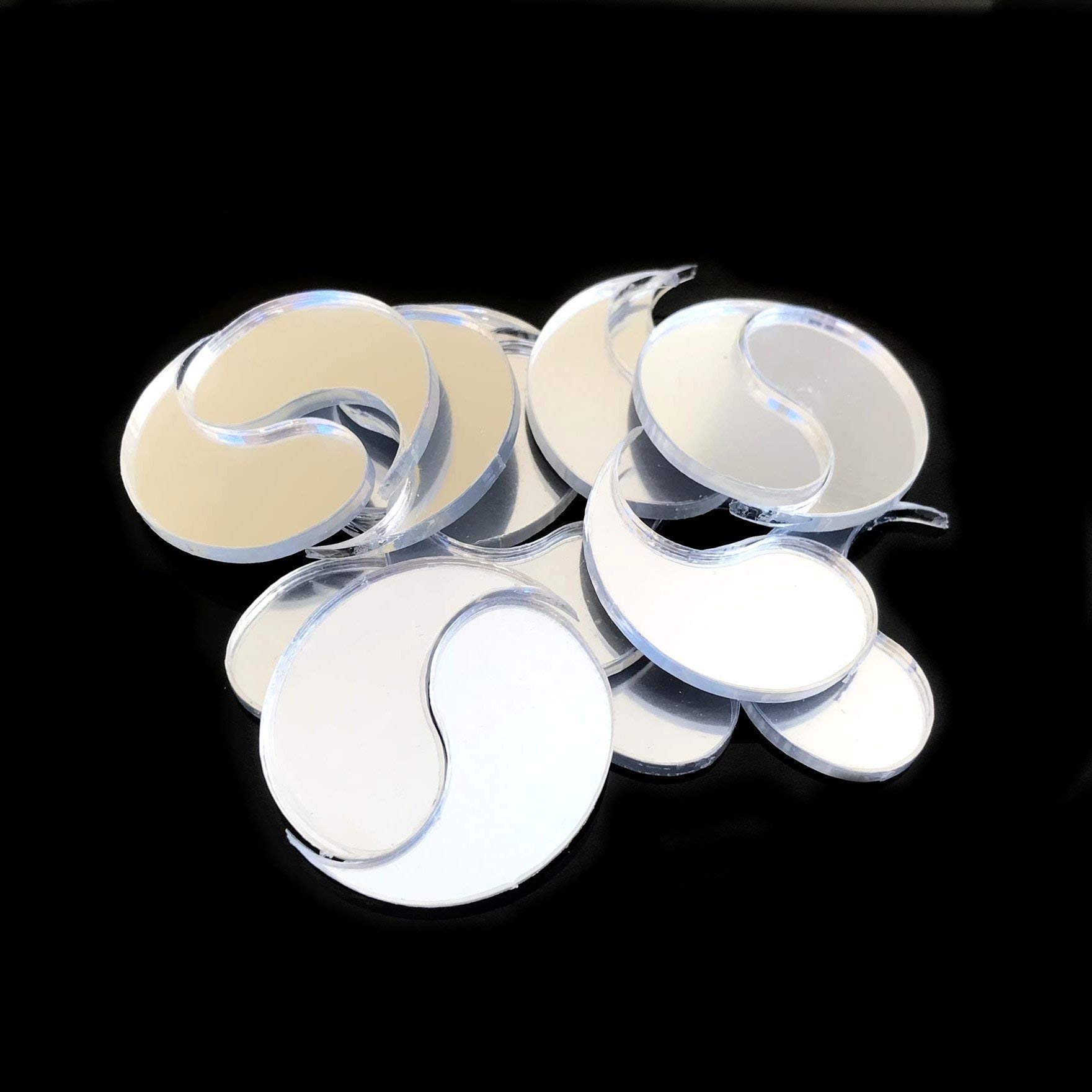 Super Cool Creations Yin & Yang Shaped Crafting Mirrors, Set of 10, Many Colours, Shatterproof Acrylic, Lime Green, Pack of 10 x 5cm