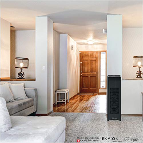 Envion by Boneco - Ionic Pro Platinum - Negative Ion Air Purifier Tower - Truly Silent Operation β High Performing Unique No Filter Design - Removes Odors, Smoke, Mold, Pet Dander - 500 Sq Ft Capacity