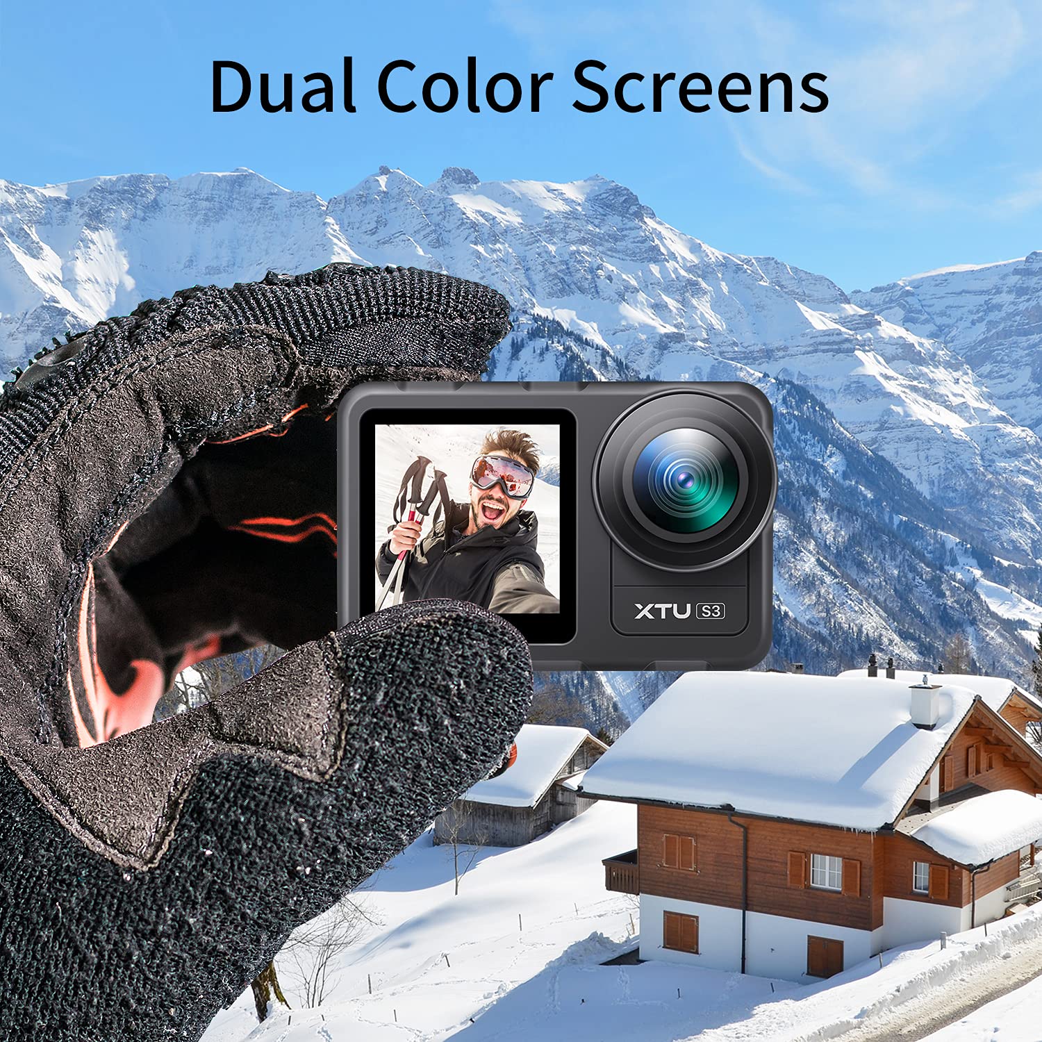 4K30FPS WiFi Action Camera Waterproof Camera, XTU 20MP Sports Camera with Dual Touch Screen Display, Vlog Camera EIS Remote Control 131 Feet Underwater 166° Wide Angle …