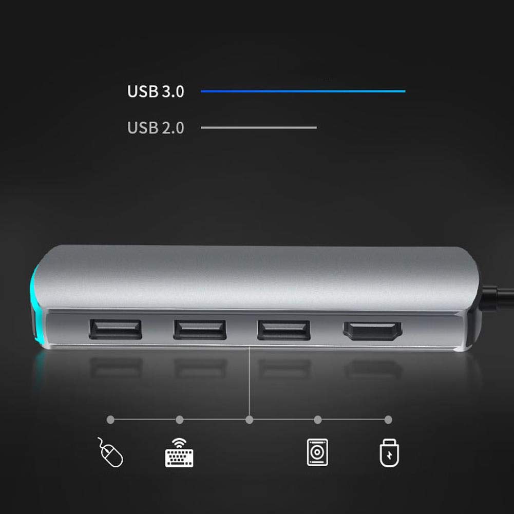 Naroote Docking Hub Hub, Durable Type-C to HDMI 8 in 1 Desktop for Computer