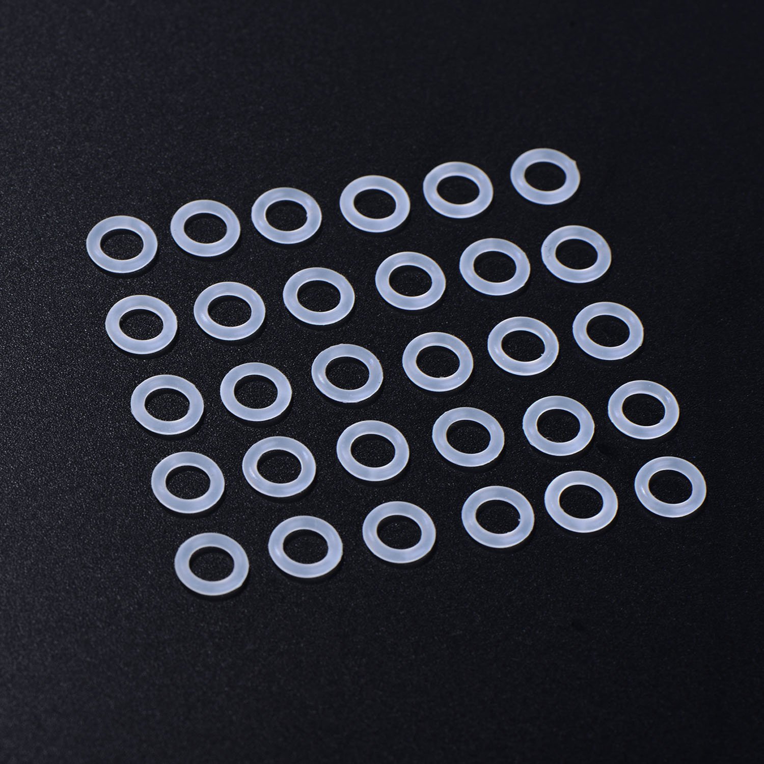 Sumind 200 Pieces O Ring Keyboard Clear Rubber O Rings Keyboard Dampeners with Plastic Storage Box for MX Switch and Mechanical Keys