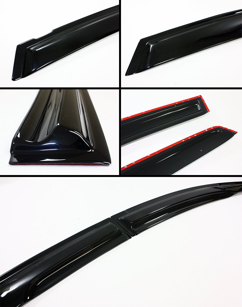 3D Style Smoke Tinted Window Visor Shade Rain Guard Compatible with 2009-2018 Ford Focus 4 Door Hatchback ST