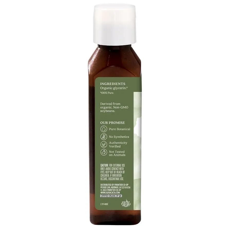 Aura Cacia Organic Skin Care Oil, Vegetable Glycerin, 4 Fluid Ounce