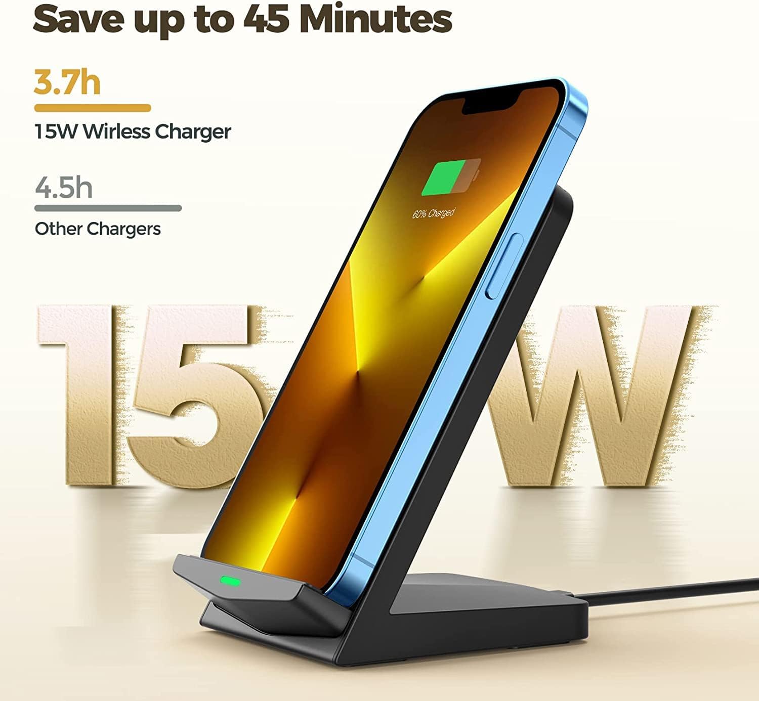 ๐ฎ๐ฌ๐ฎ๐ฏ ๐ก๐ฒ๐ Wireless Charger,2 Pack Wireless Charger,Dual-Coil 15W Fast Wireless Charging Stand,Wireless Charger Compatible with iPhone 14 13 12 Pro XR XS 8 Plus SE GalaxyPhone Series(No Adapter)
