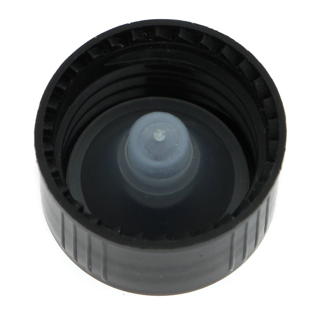 AURA VARIETY 24 Pack Boston Round 1 OZ 30 ML Amber Glass Bottles with Poly Cone Lined Black CAPS