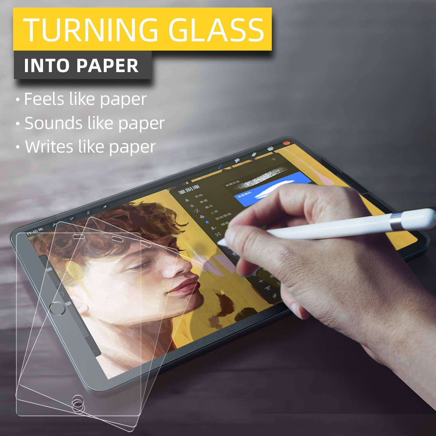 Paper Screen Protector for iPad 9th/8th/7th Generation 10.2 inch 2021/2020/2019 New iPad,Drawing Writing Feels Like Paper,Anti Glare Scratch Resistant Matte Film Compatible with Apple Pencil(2 Pack)