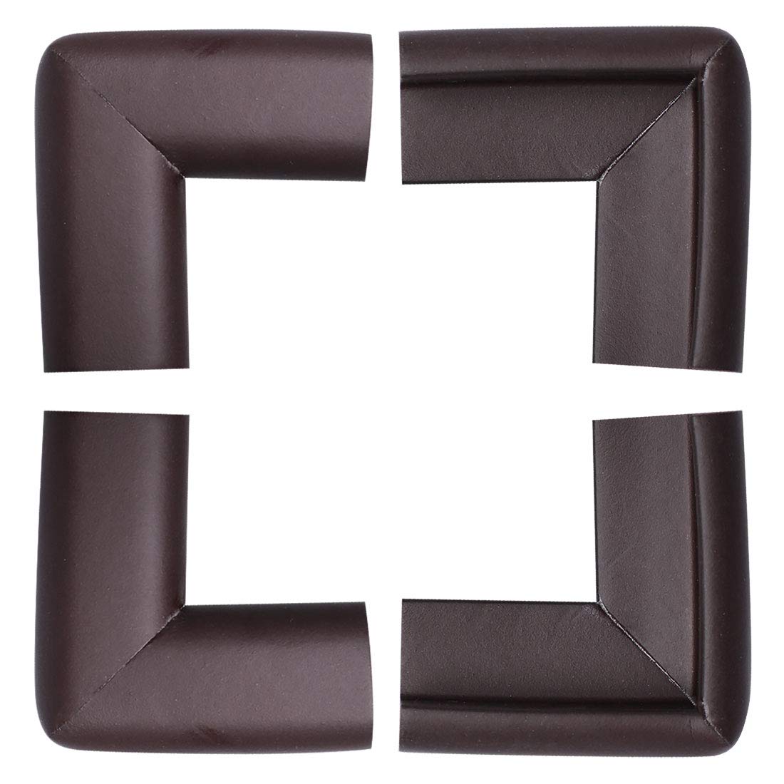 uxcell 4 Pack Foam Furniture Table Desk Edge Cover Pads Protectors Corner Cushions Bumper Guards Brown