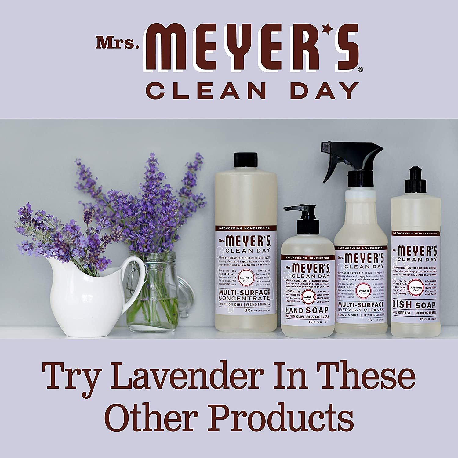 Mrs. Meyer's Hand Soap Refill, Made with Essential Oils, Biodegradable Formula, Lavender, 33 fl. oz (Pack of 3)