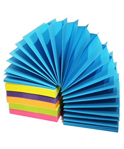 MQLH-TECH Pop Up Sticky Notes 3x3 Refills Easy Post Notes Self Stick Notes Bright Rainbow Colors Super Adhesive Pop-up Notes 6 Pads 100 Sheets/Pad Individual Package 600 Sheet Total