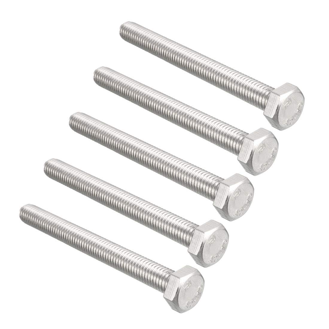 uxcell M8x80mm Hex Bolts 304 Stainless Steel Hexagon Screw Bolt 5 Pcs