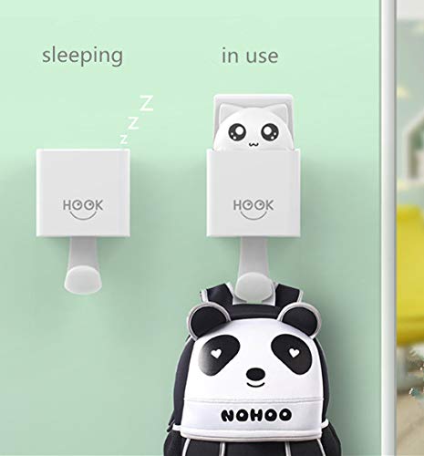 Gautsa Cute Peek-A-Boo Hooks, Self Adhesive, Pop up Cat Bear Animal Decorative for Kids Boys Girls, for Key Coat Robe Towel, 4 Pack (Cats)