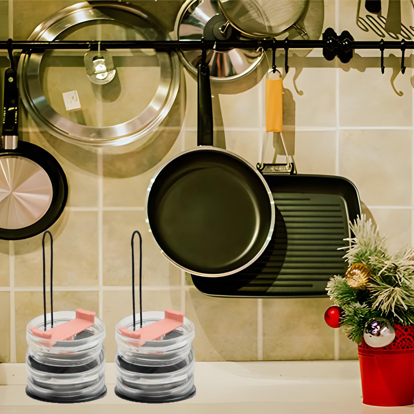3 Pieces Tumbler Lid Organizer,Lid Organizer with Collapsible Design、Can Accommodate Up to 10 Cup Lid,Saves Kitchen Cabinet and Countertop Space (Suitable for Cup Lid Mouth Than 1.5cm)