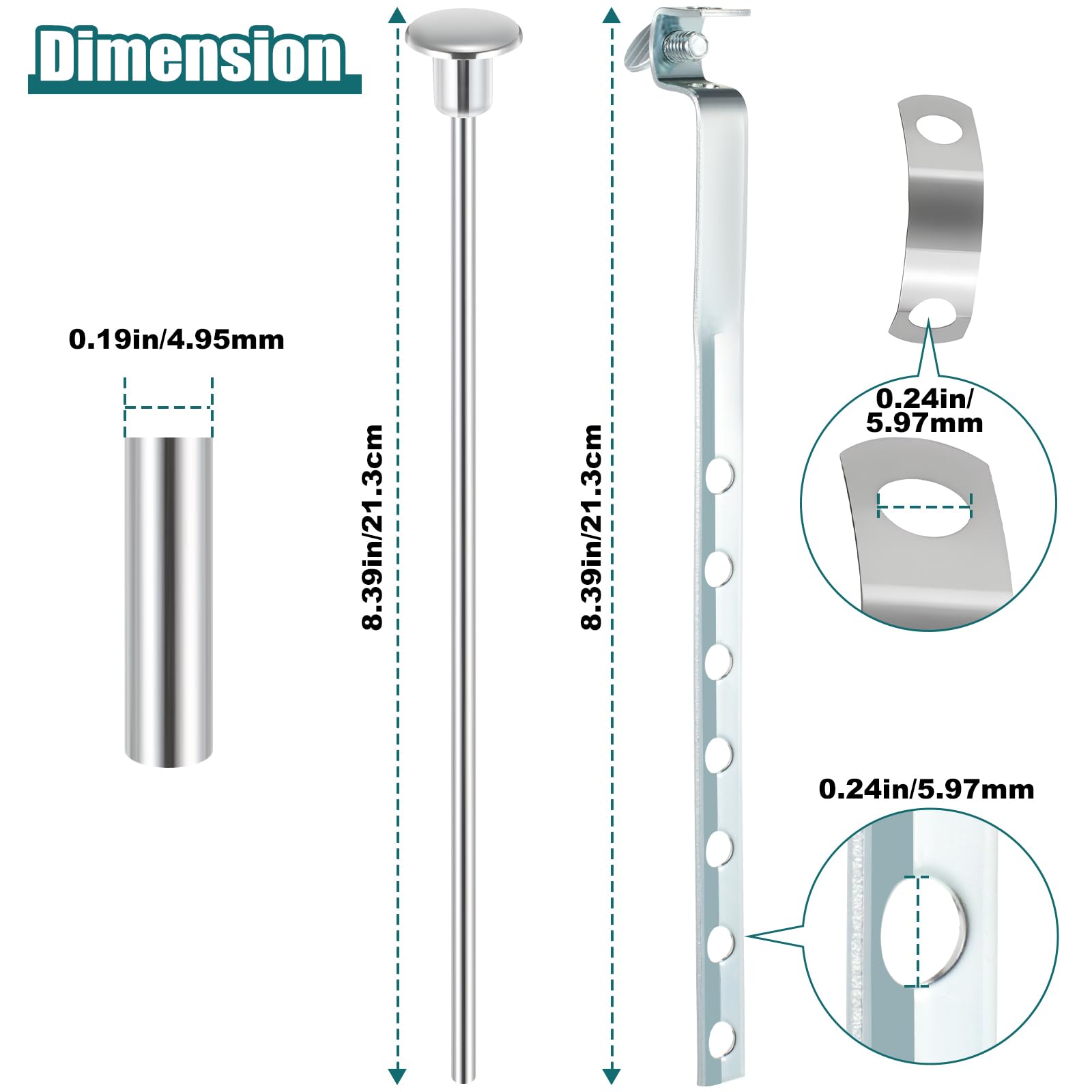 Enhon 2 Pack Universal Lavatory Pop Up Drain Lift Rod, Linkage, and Spring Clip Kit, Replacement for PF0906-CH, Bathroom Sink Stopper Pull Pivot Rod Assembly, Chrome