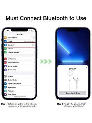 Apple Earbuds/Wired Earphones/iPhone Headphones/Lightning [Apple MFi Certified] Built-in Microphone & Volume Control Compatible with iPhone 7/8/X/11/12/13/14/Pro/Pro Max, Support All iOS System