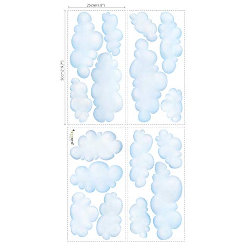 DECOWALL DS9-1702 Clouds Kids Wall Stickers Wall Decals Peel and Stick Removable Wall Stickers for Kids Nursery Bedroom Living Room décor