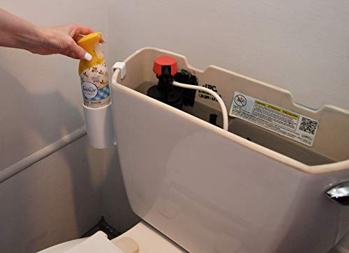 Home-X White Air Freshener Spray Holder for Home Bathroom Fits Toilet Deodorizer and Aerosol Odor Eliminator