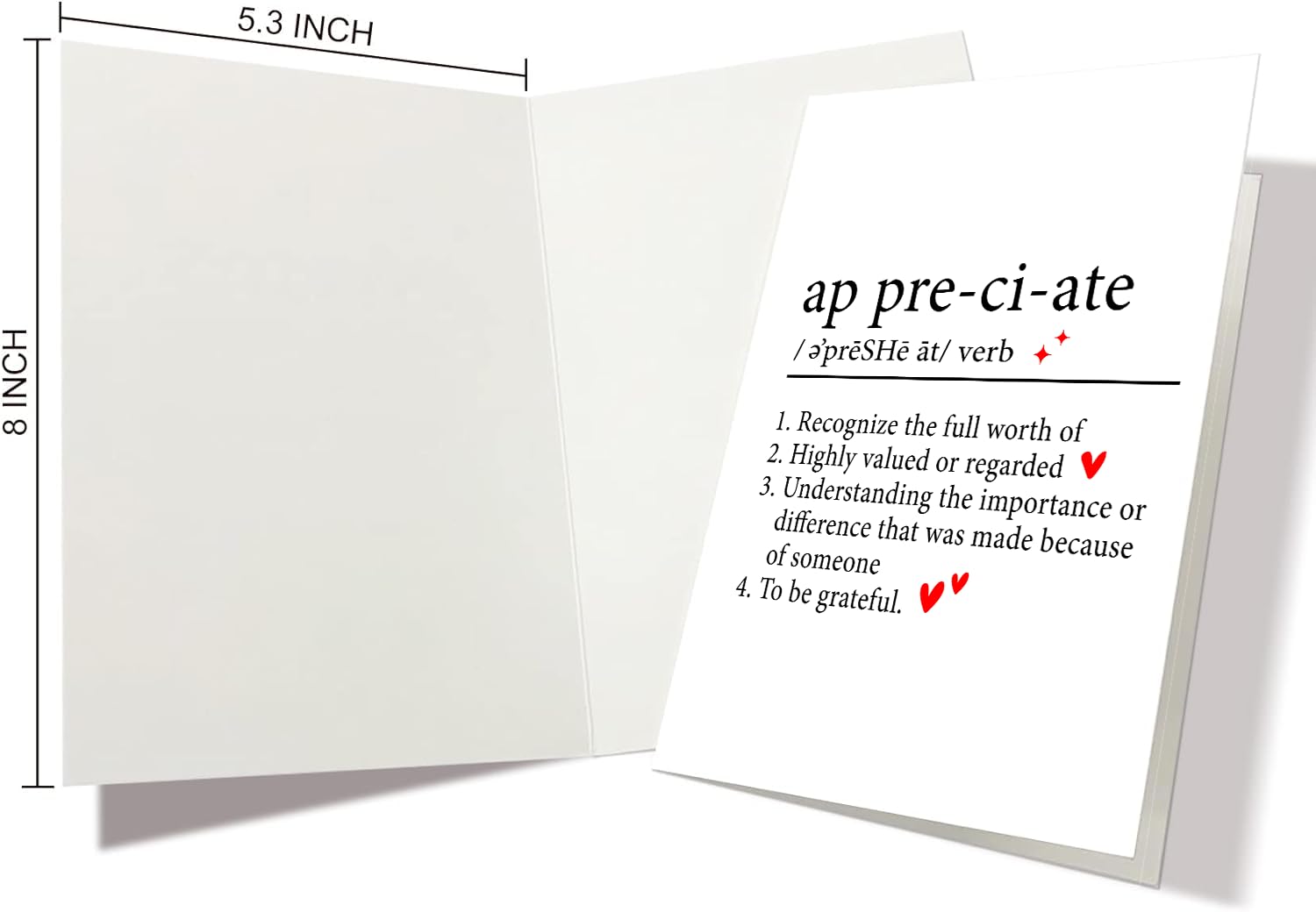 ONECHI Cute Appreciate Definition Card, Funny Thank You Card for Him Her, Lovely Thankful Greeting Card for Teacher Boss