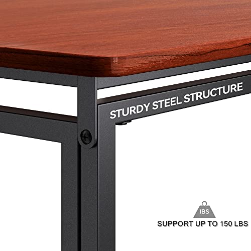 EUREKA ERGONOMIC Folding Computer Desk, Foldable for Home Office PC Study Writing Student, 43'', No Assembly Adjustable for Small Space, Cherry