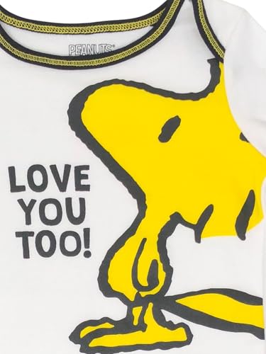 Peanuts Snoopy Newborn Baby Boys 4 Pack Short Sleeve Bodysuits Peanuts '20 3-6 Months