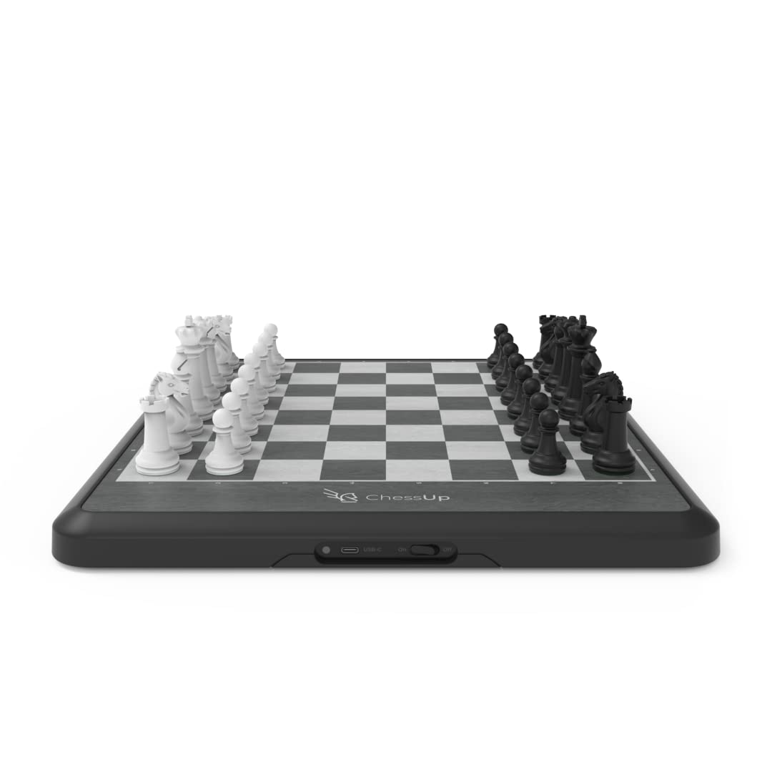 Bryght Labs - ChessUp - Electronic Chess Board - Built-In Chess Engine and Instructor - With Chess Set TouchSense Pieces - Features Wireless Play and Companion App