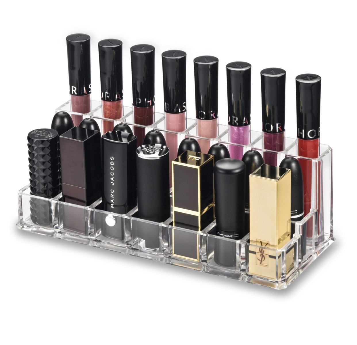Clear Acrylic Lipstick Caps - Replaces Original Individual MAC Lipstick Caps - See Your Favorite Lipstick Color Easily (24 Pack)