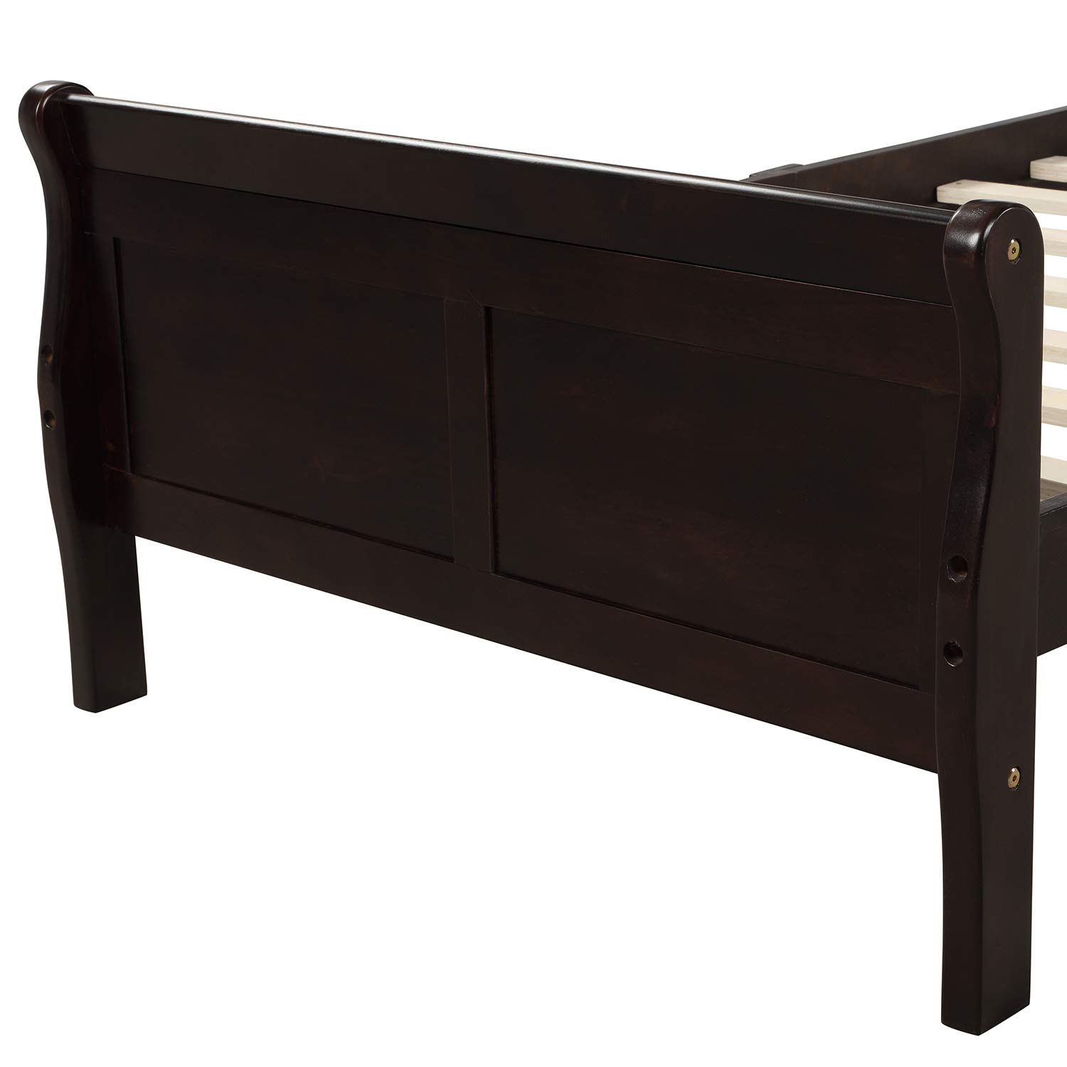 Harper & Bright Designs Twin Bed Frame with 4 Drawers,Wood Twin Bed with Storage, Twin Size Platform Bed with Streamlined Headboard & Footboard for Kids Girls Boys(Twin,Espresso)