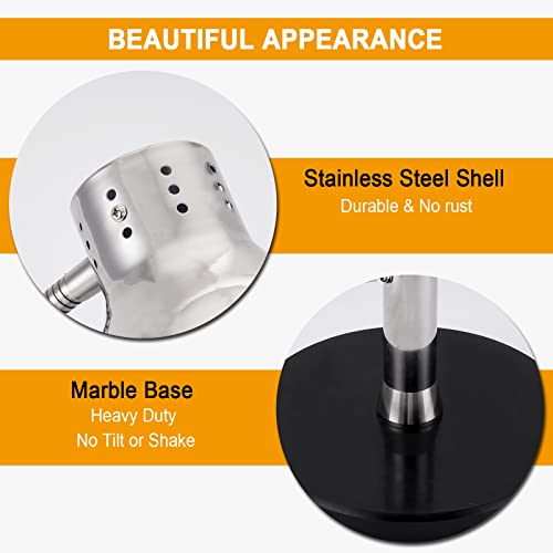 Commercial Food Heat Lamp 360°Adjustable Head With Marble Base Infrared Heating Bulb For Food Heating Warmer Light Lamp For Food Service Heat Lamp