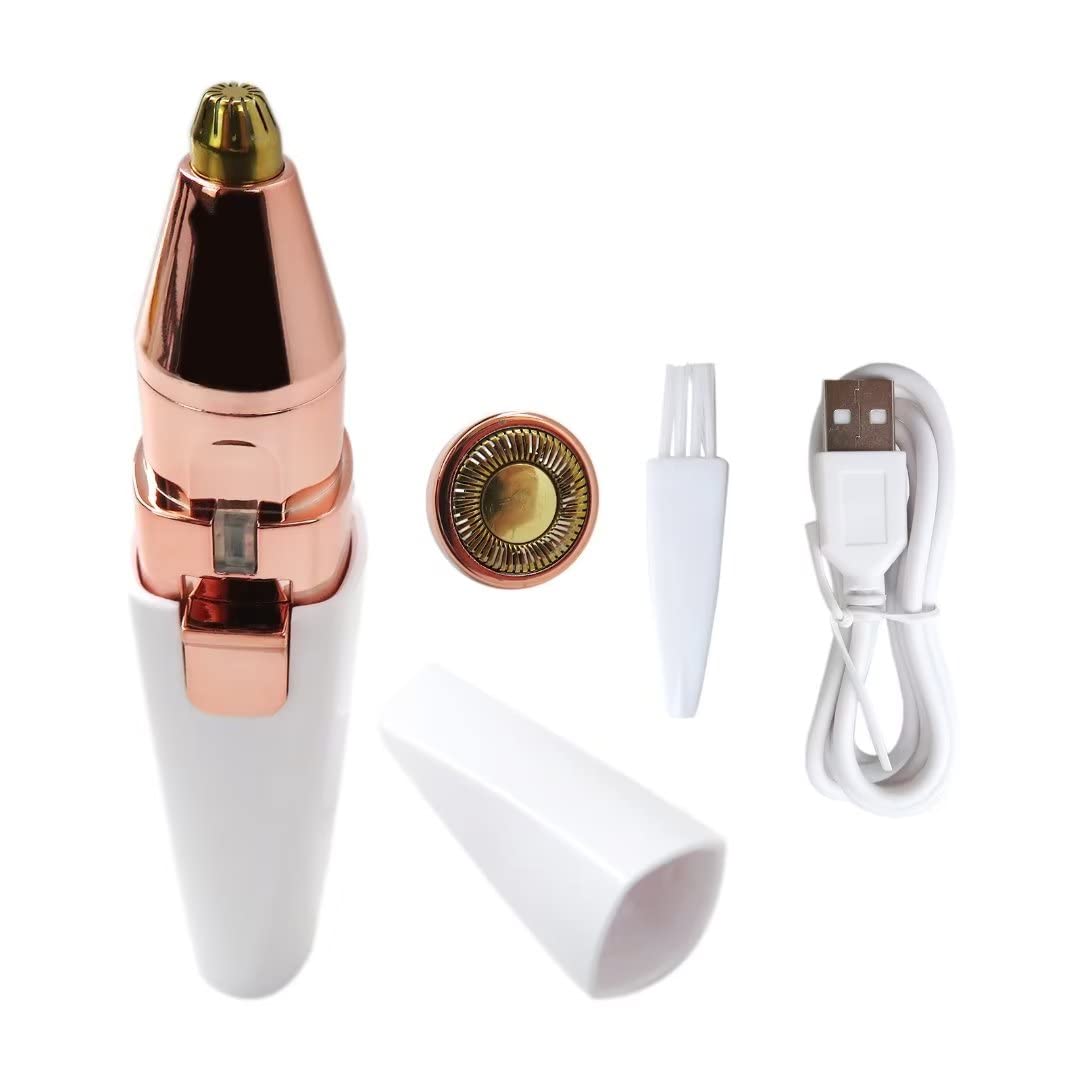 Moikin 2 in 1 Brows Eyebrow Facial Hair Remover Trimmer Epilator & Women's Painless Hair Remover , Lipstick Shaver for Face, Hand, Armpit, Leg and Bikini