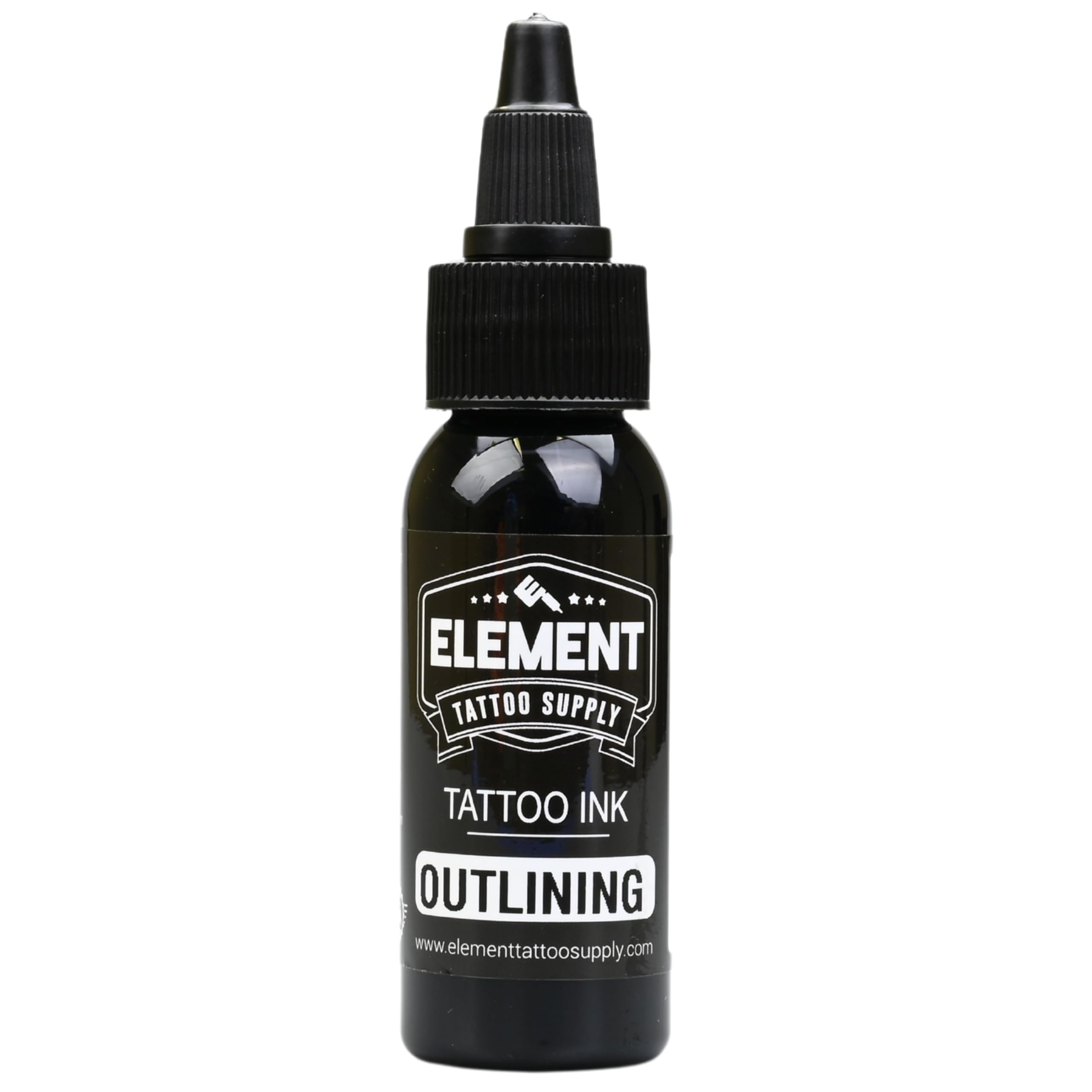 Element Tattoo Supply - Black Tattoo Ink Lining Outline Shading Mixing Ink Blending Solid Tattooing Ink Permanent for Human Skin Professional Vegan Tattoo Ink 1oz Bottle