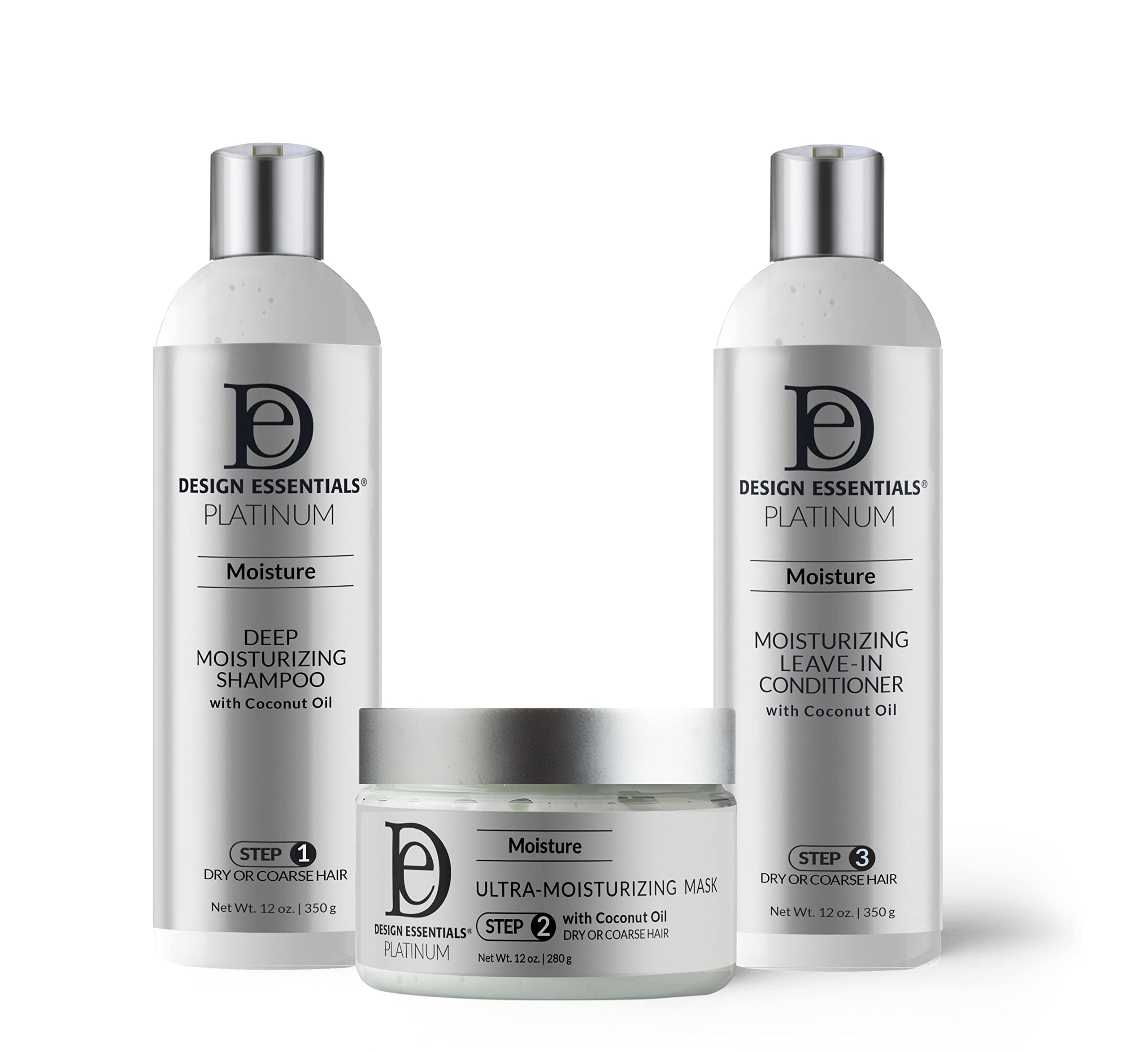 Design Essentials Platinum Moisture Moisturizing Leave-In Conditioner, Step 3, 12 Ounces