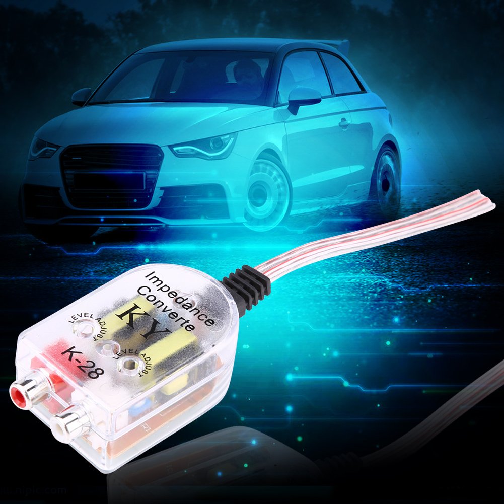 Keenso High to Low Converter, Wire Converter Line Converter Car Audio Hilow Converter Output Impedance Converter