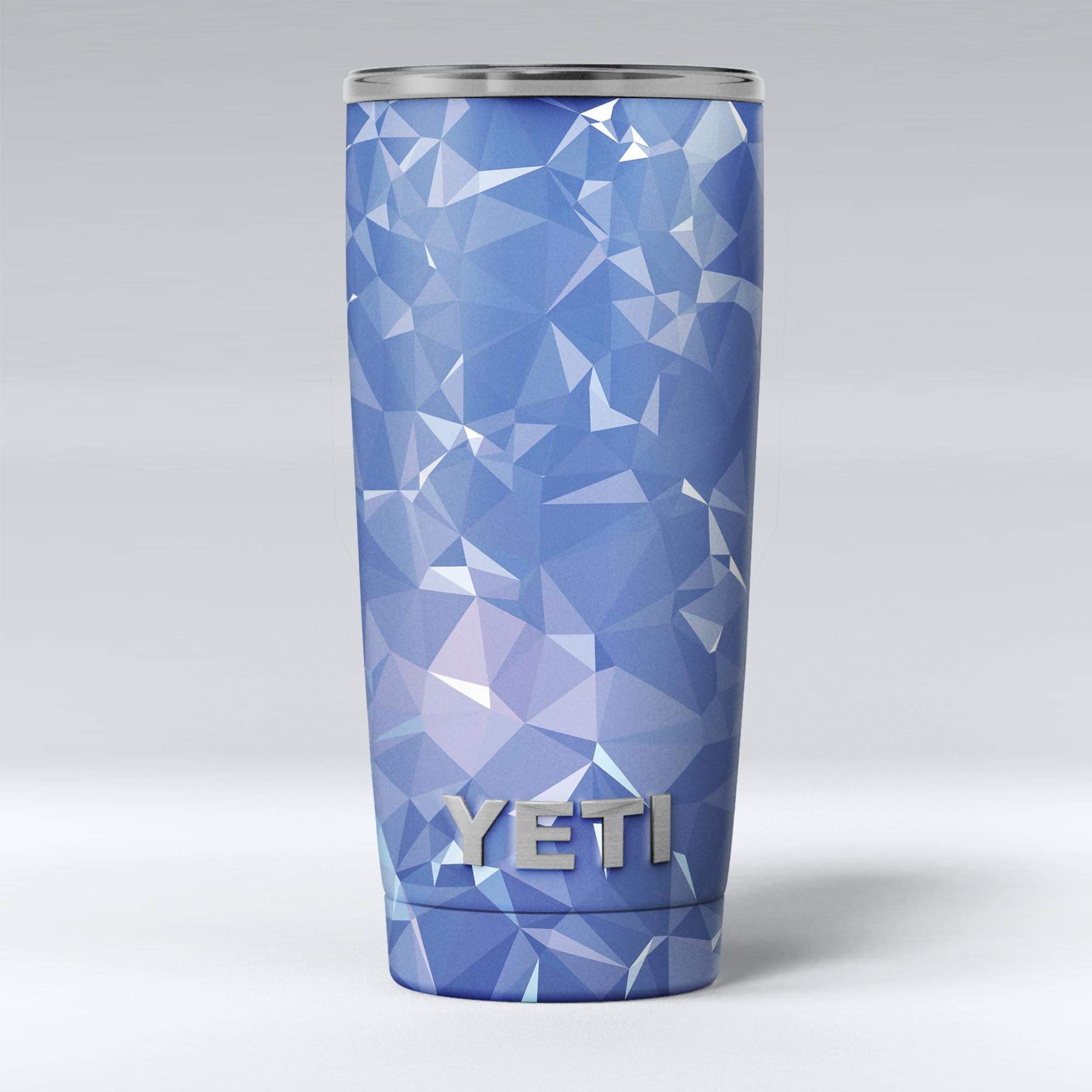 Design Skinz Blue Geometric V16 - Skin Decal Vinyl Wrap Kit Compatible with The Yeti Rambler Cooler Tumbler Cups