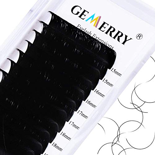 Eyelash Extensions Individual Lashes 0.07 D Curl 15-20mm Mixed Classic Lash Extensions Single Eyelashes Supply by GEMERRY (0.07-D, 15-20mm Mix)
