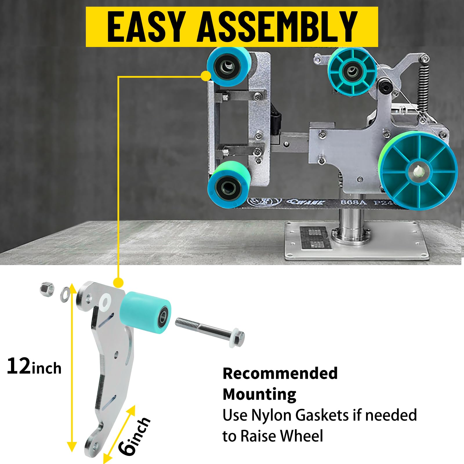 ONECHOI Belt Grinder D-Backing Plate, Knife Grinder Wheel Set D-Backing Plate, for 2x72" Knife Making Grinder with Bolt Axles