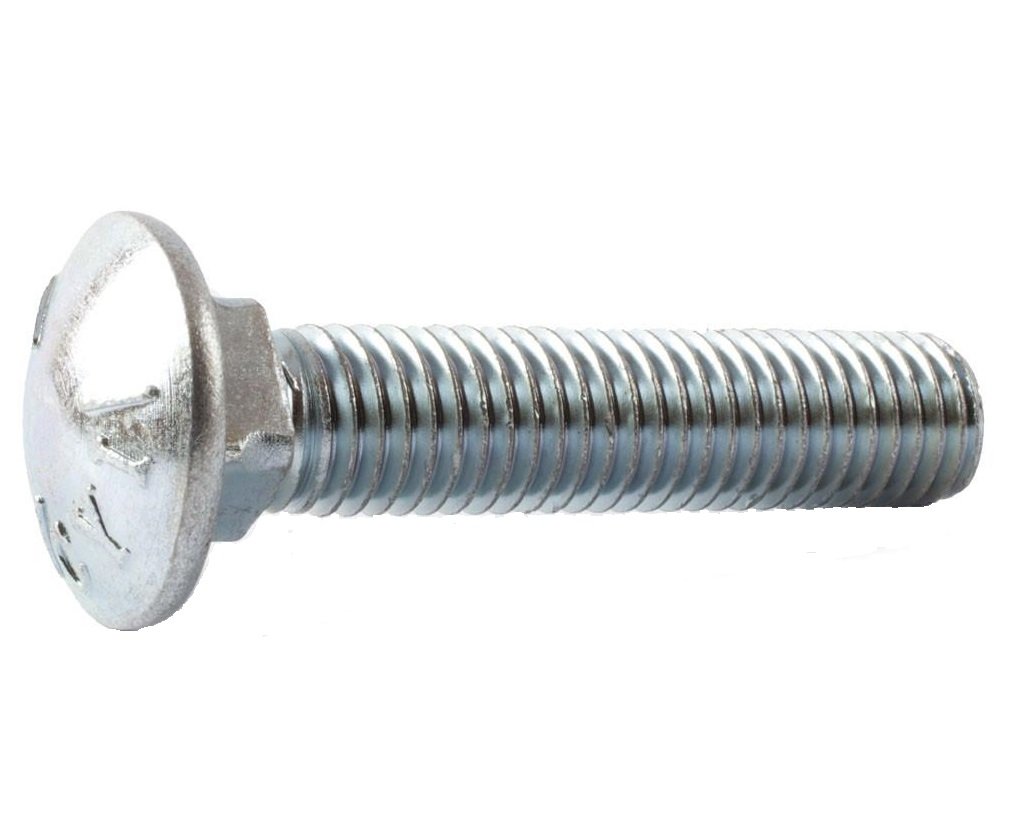 Small Parts FSC14250CBZ Round Zinc Plated Square-Neck Carriage Bolt, Steel, Hex, 1/4"-20" Thread Size, 2-1/2" Long (Pack of 100)
