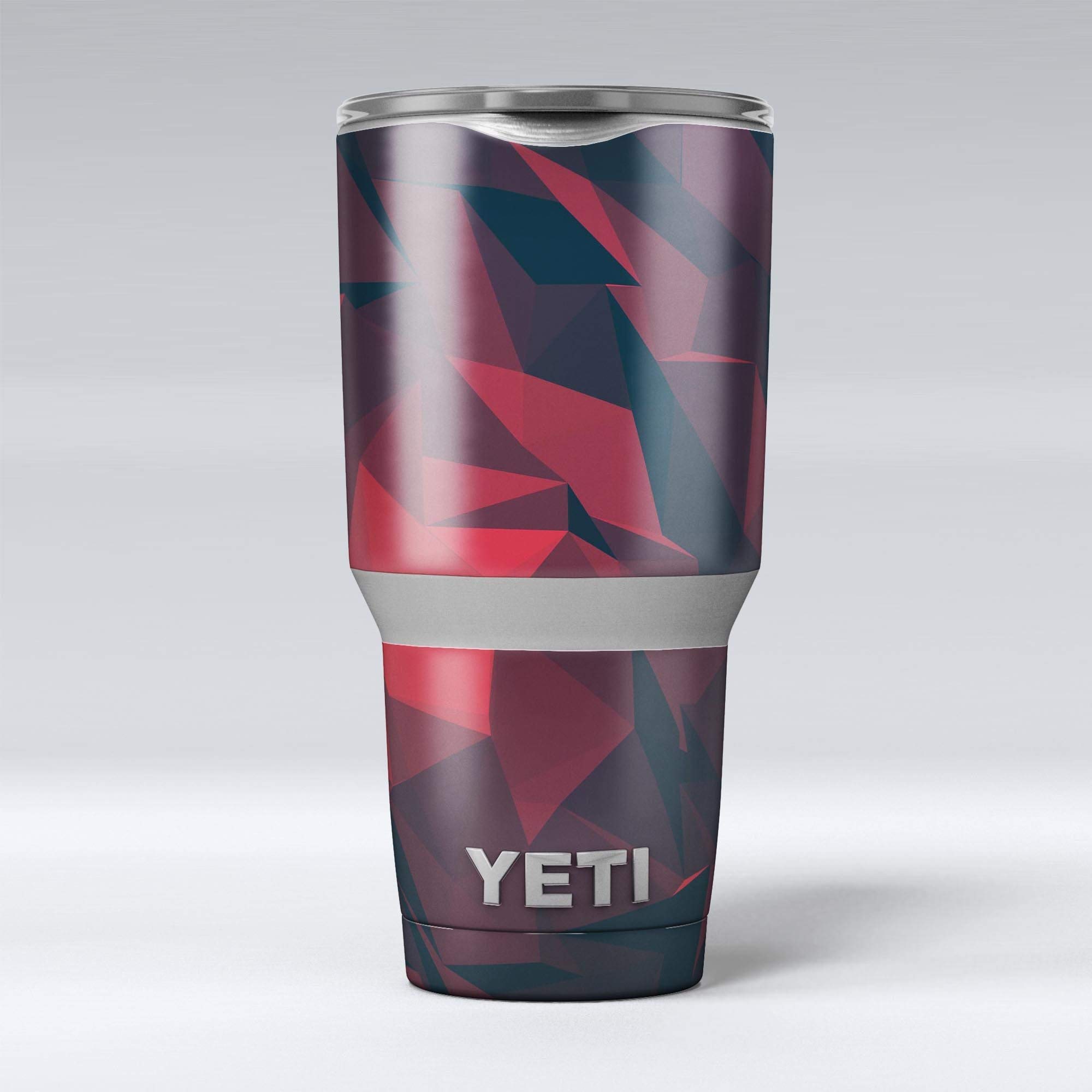 Design Skinz Dark Red Geometric V16 - Skin Decal Vinyl Wrap Kit Compatible with The Yeti Rambler Cooler Tumbler Cups