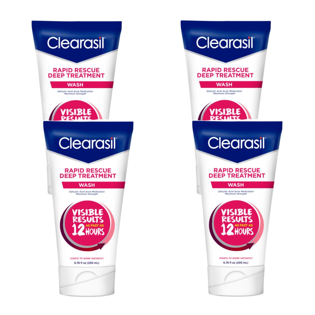 Clearasil Rapid Rescue Deep Treatment Wash, 6.78 Fl Oz (Packaging May Vary) (Pack of 4)
