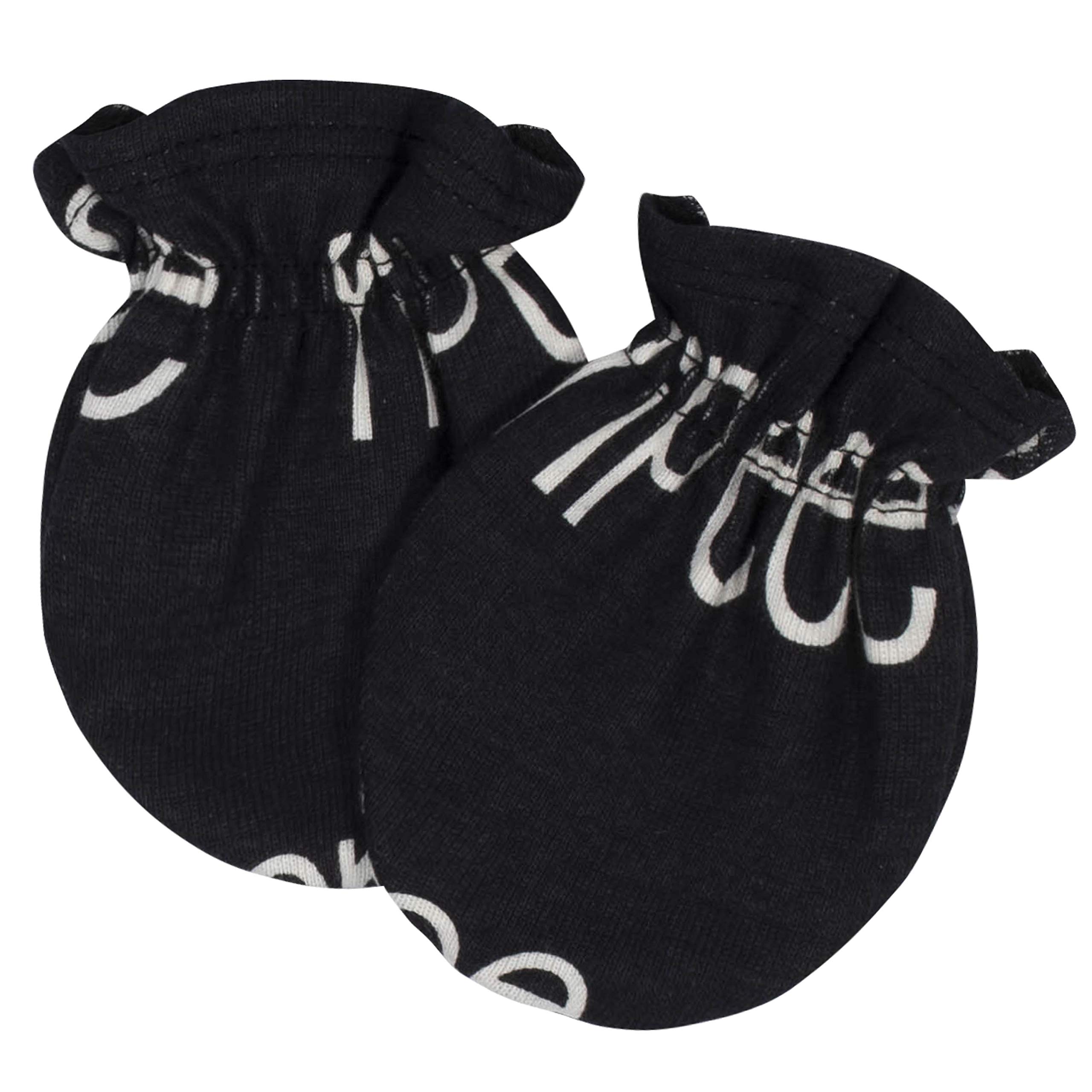 Grow by Gerber baby boys 4-pack Mittens, Black/White/Grey/Blue, New Born US